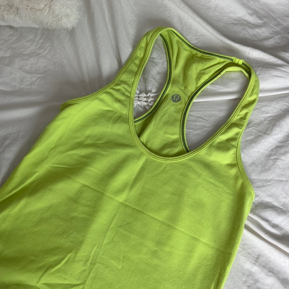 Lululemon Neon Yellow Razorback Reversible Tank Top - Gem
